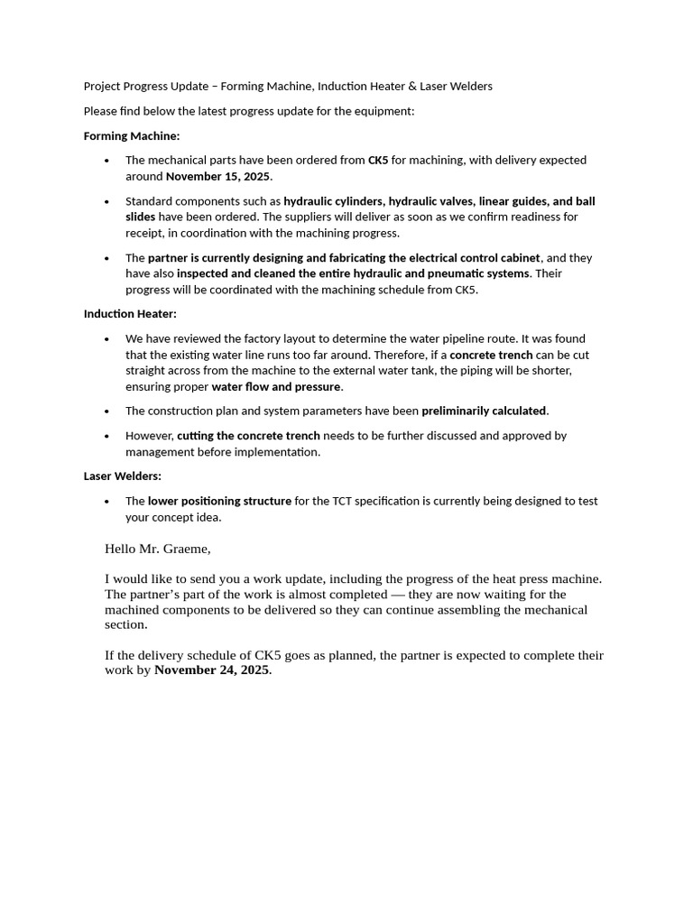 Project Progress Update 05-11-25 | PDF