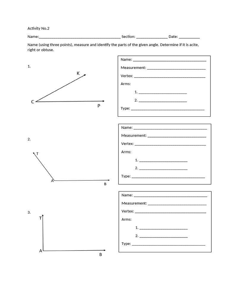 Angle Types and Parts | PDF | Angle | Elementary Geometry
