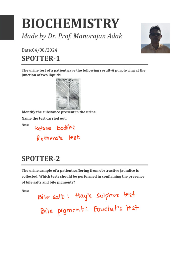 Biochem Spot Year2nd-2 Wra - 100525 | PDF | Medical Specialties ...