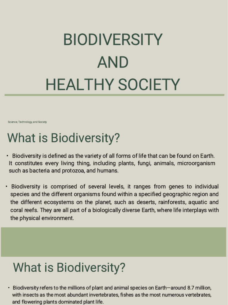 Importance of Biodiversity for Health | PDF | Biodiversity | Ecosystem