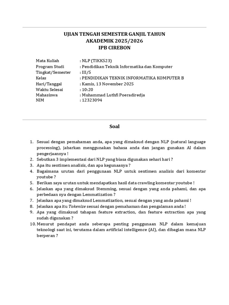 UTS-M,LUTHFIPTIK5B-NLP | PDF