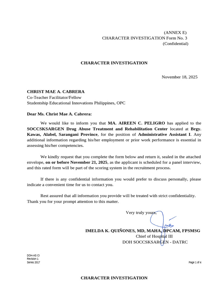 Character Investigation Form (2025) - ADAS I | PDF | Social Psychology ...