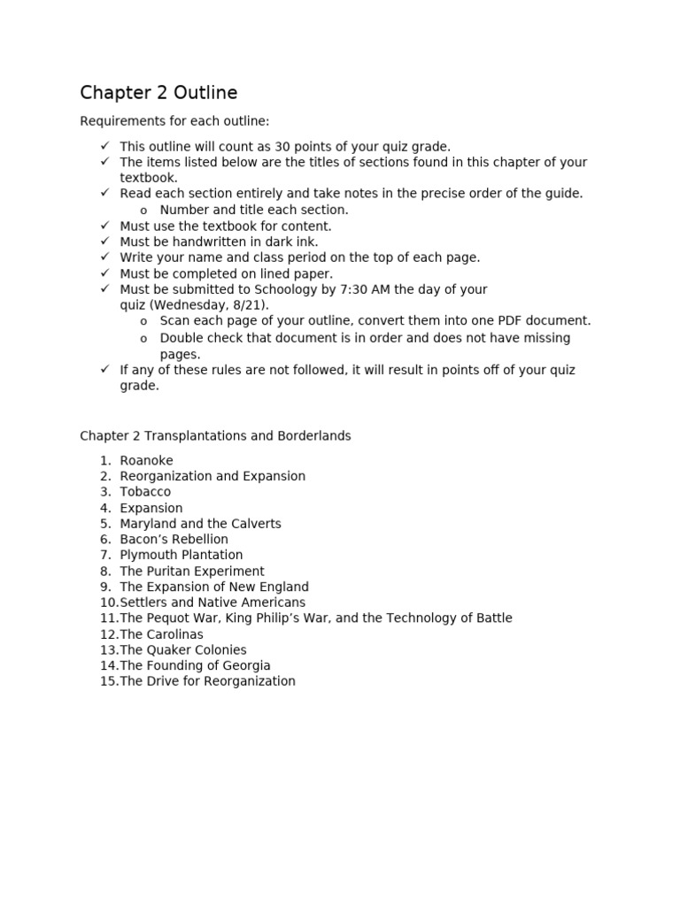 Chapter 2 Outline 2 | PDF