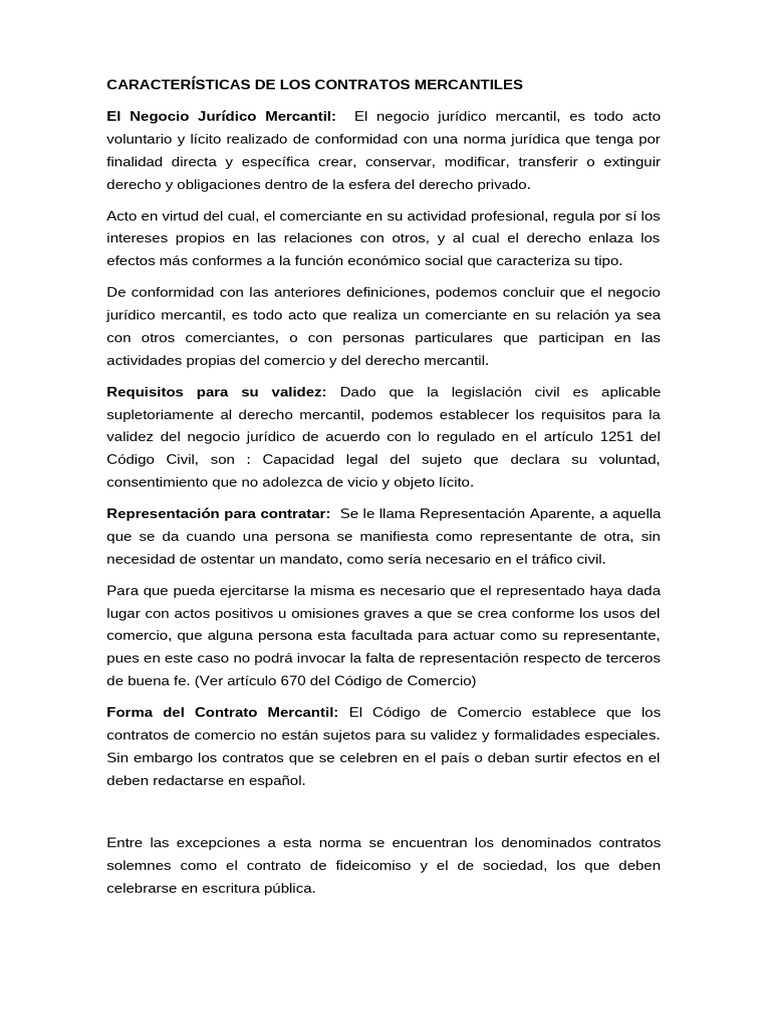 Características de Los Contratos Mercantiles | PDF | Póliza de seguros | Justicia