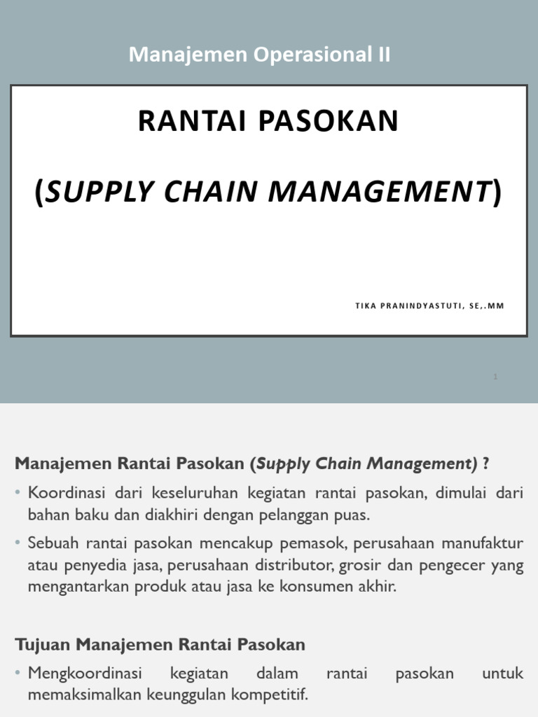 MANAJEMEN RANTAI PASOKAN | PDF