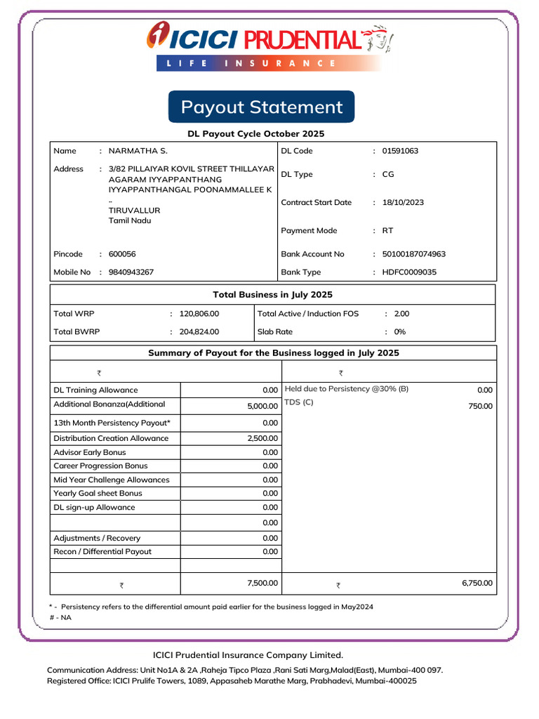 U0933266 - DL Monthly Payout Statement - 20251118180637 | PDF ...