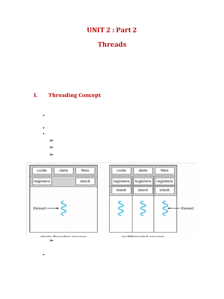 Unit 2 Part 2 - Threads | PDF