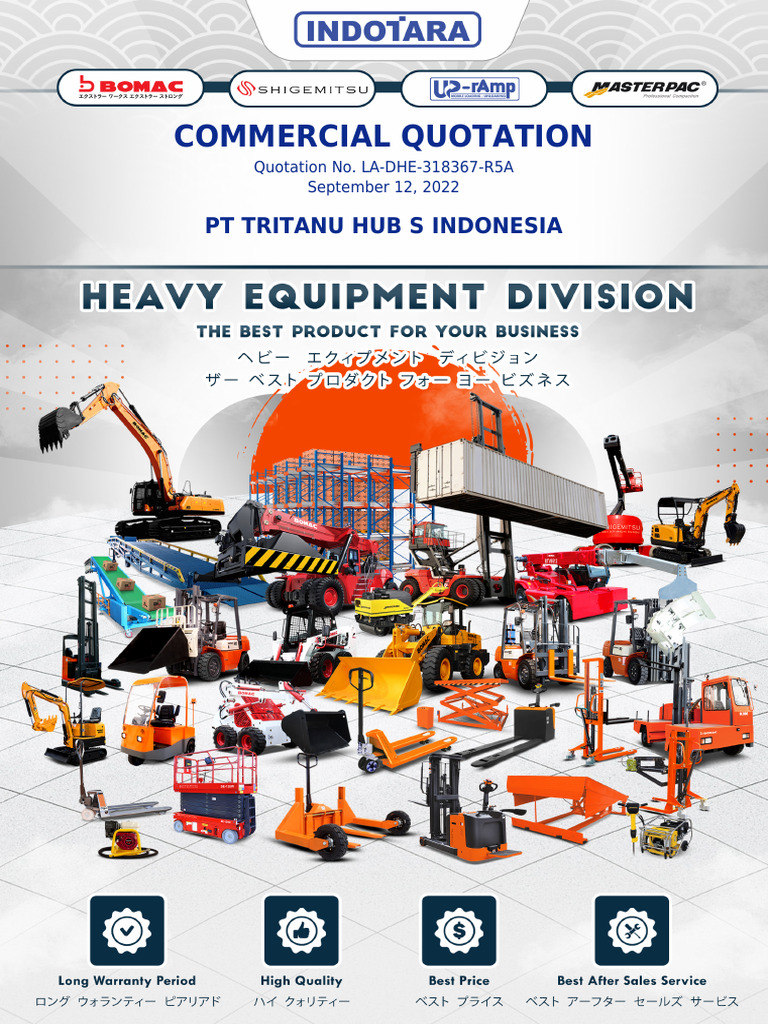 Commercial Quotation for BOMAC Forklifts | PDF | Mechanical Engineering