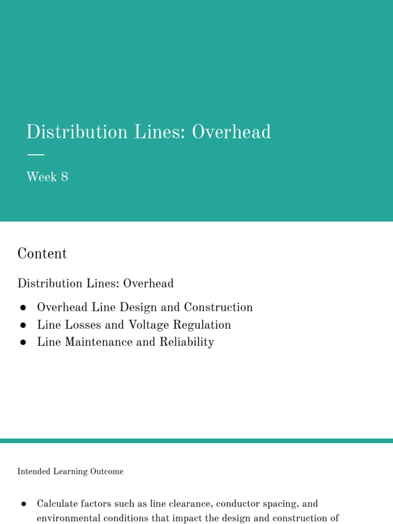 Week 8 - Distribution Lines - Overhead (3) | PDF | Electrical Impedance ...