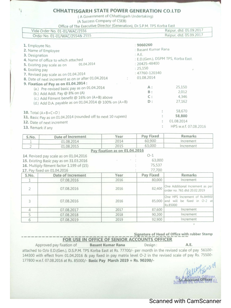 Pay Fixation | PDF