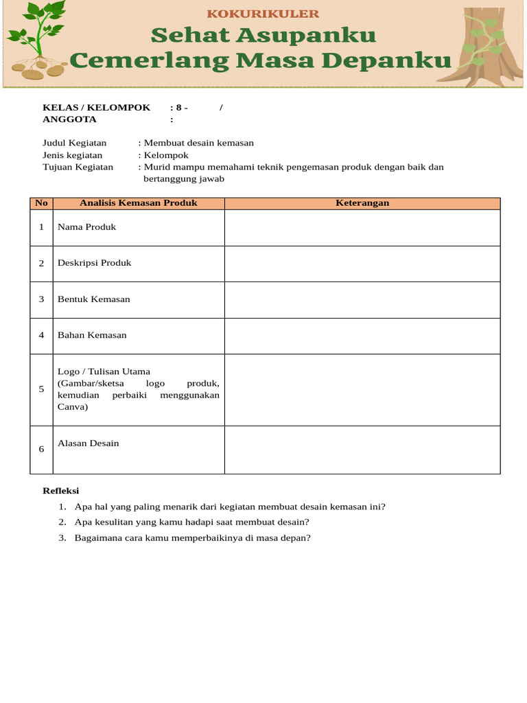 LKPD Kokurikuler 3 Label | PDF
