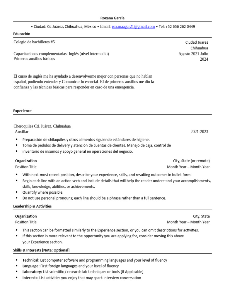 Accessible MCS Resume Template Bullet Points | PDF | Linguistics | Human Communication