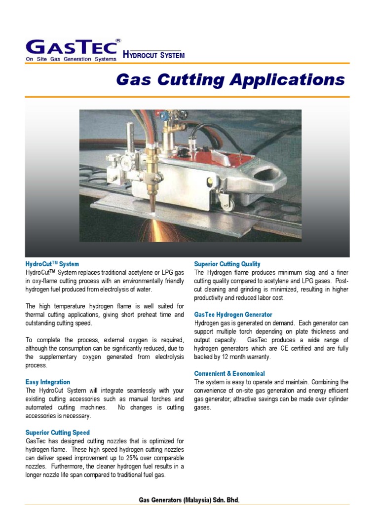 GasTec HydroCut Application Brochure | PDF | Sustainable Technologies | Industries
