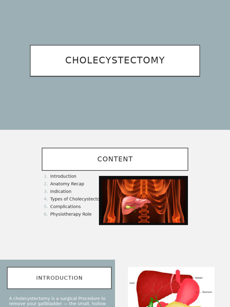 Cholecystectomy | PDF | Gallbladder | Diseases And Disorders