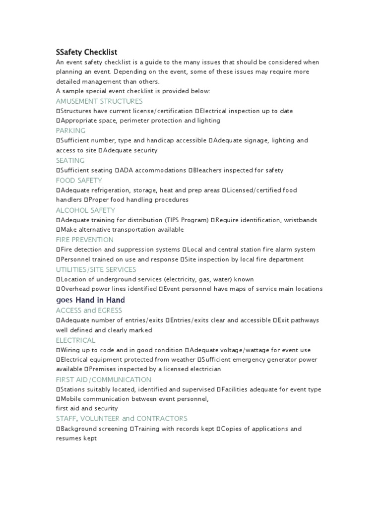 Safety Checklist | PDF | Electrician | Safety