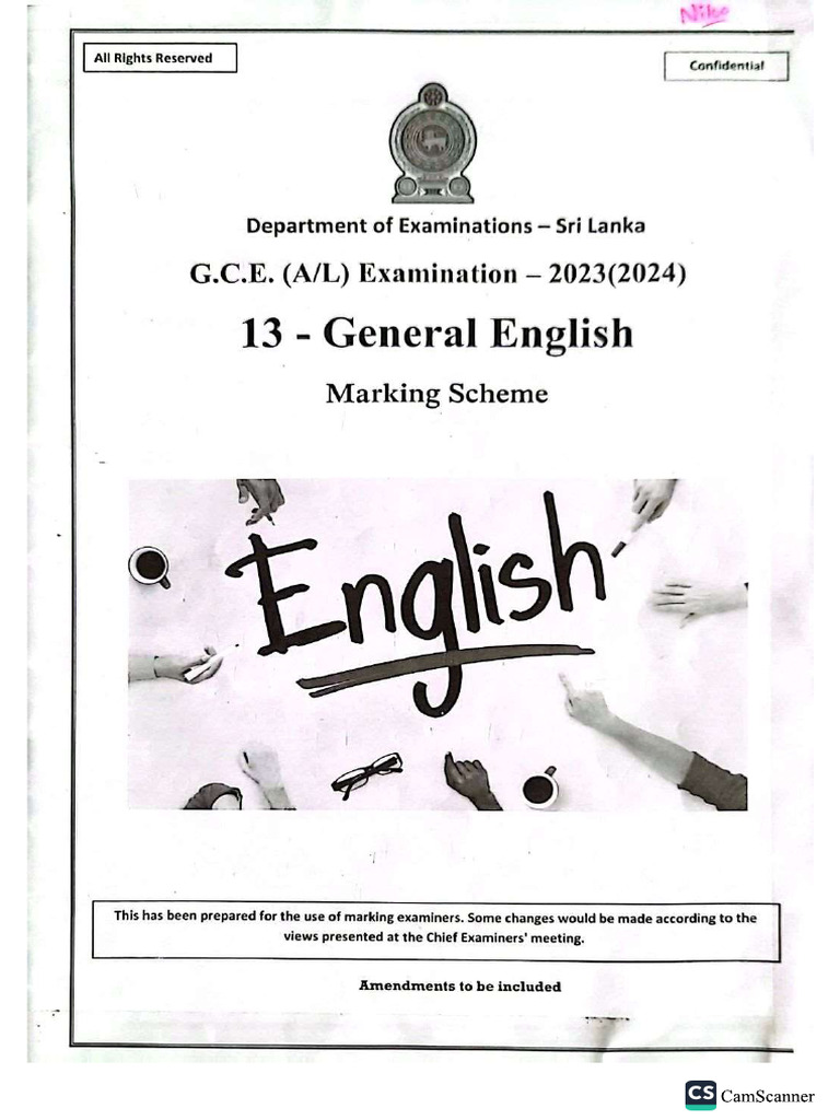 2023 (2024) Genaral English Marking Scheme | PDF