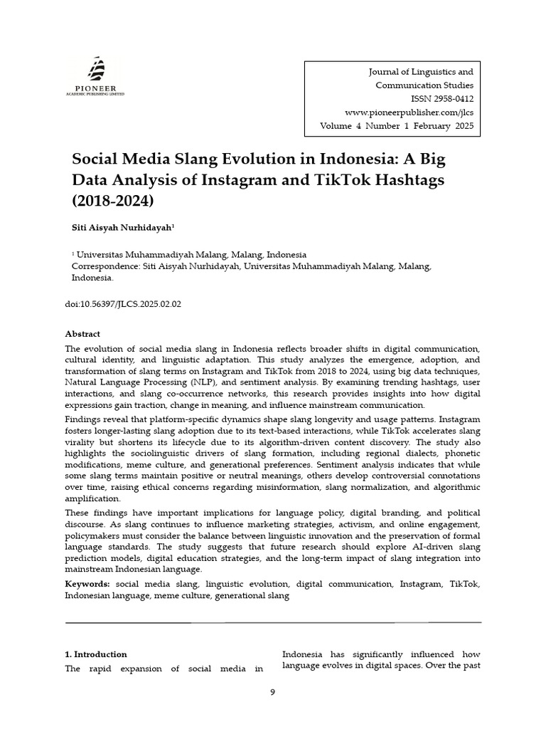 Social Media Slang Evolution in A Big Data Analysis of Instagram and ...