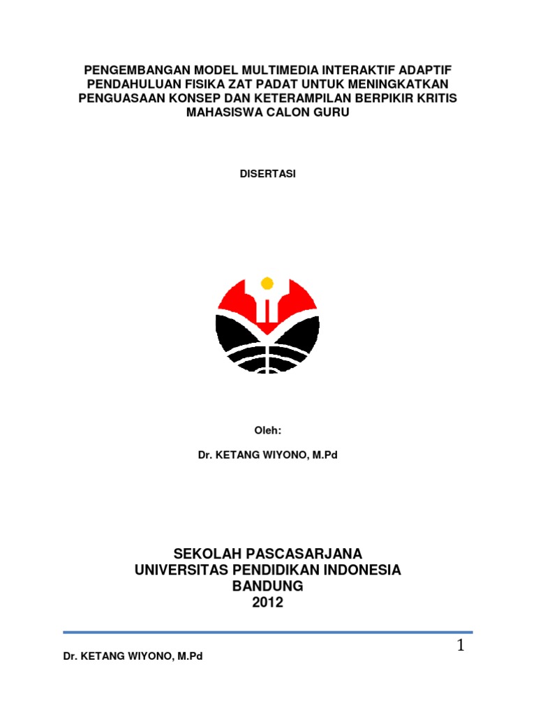 Pengembangan Model Multimedia Interaktif Adaptif Pendahuluan Fisika Zat ...