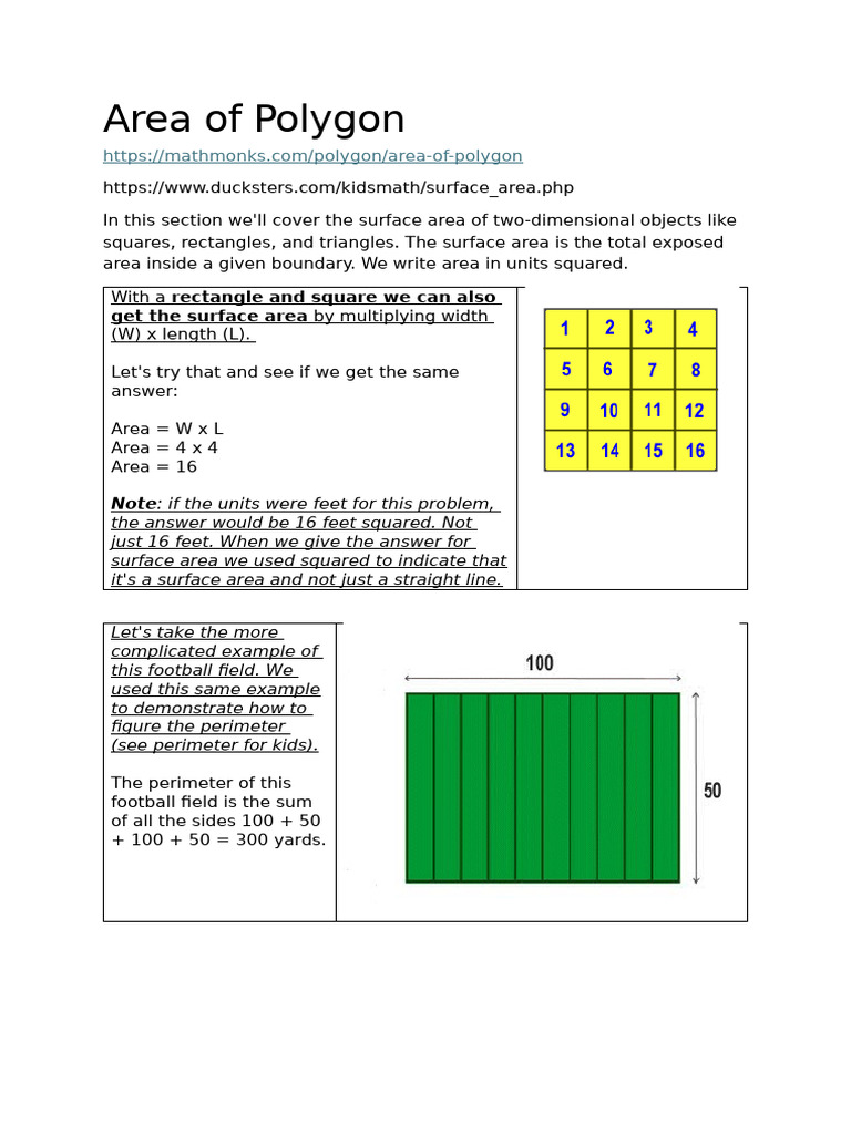 Area of Polygon | PDF