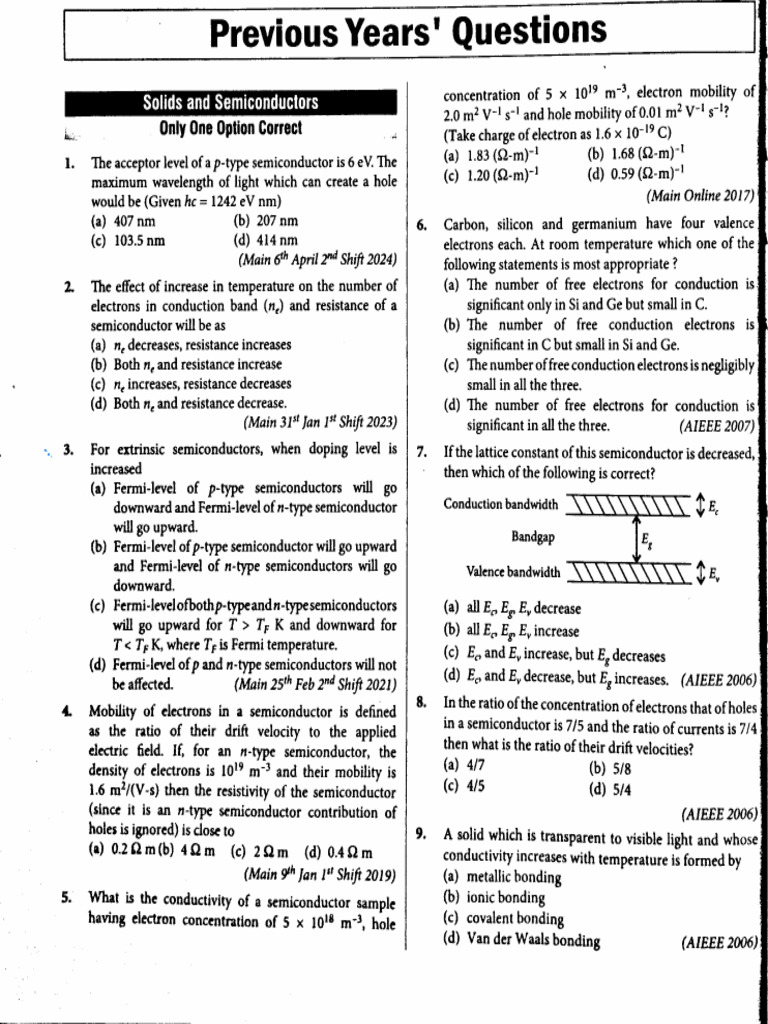 Semiconductor JEE PYQ 2 | PDF