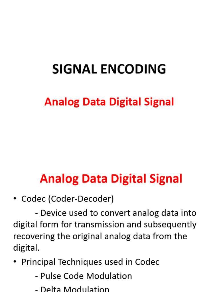 Analog Data Digital Signal | PDF
