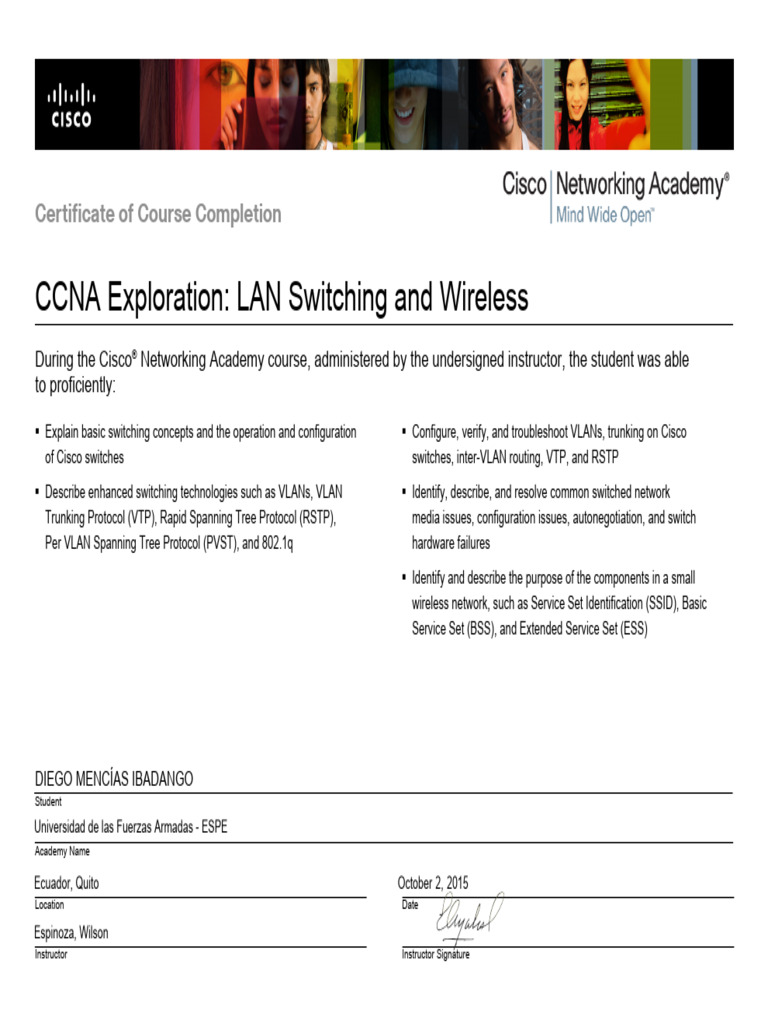 CCNA Completion Certificate: LAN Switching | PDF