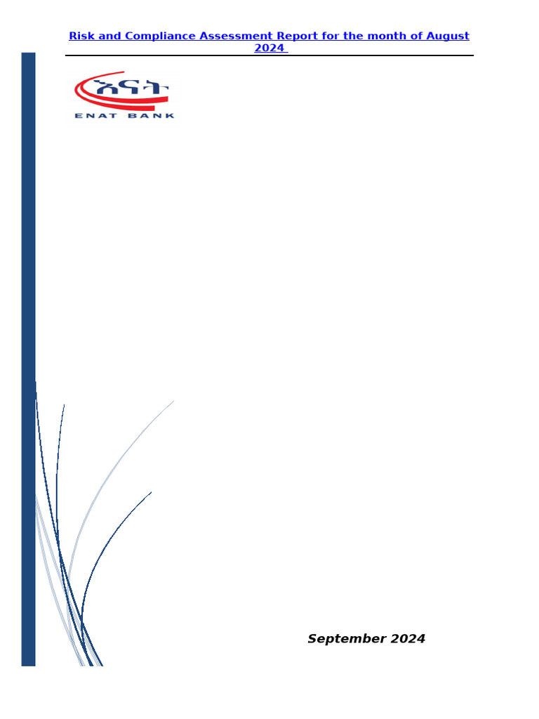 Draft Risk and Compliance Assessment Report August 2024 To EMT | PDF ...