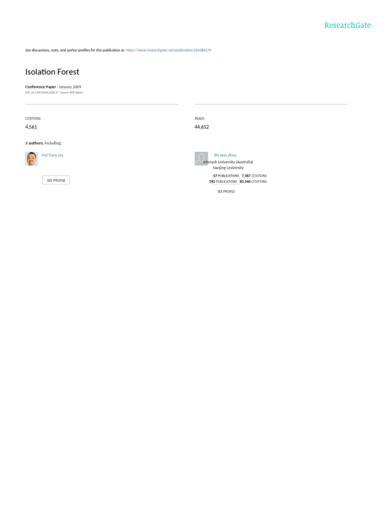 Isolation Forest for Anomaly Detection | PDF | Receiver Operating ...
