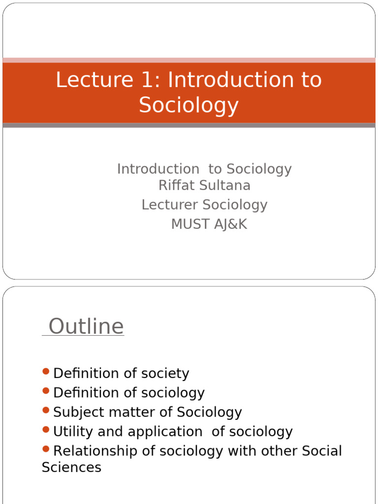 Lesson 1 - What Is Sociology | PDF | Sociology | Society