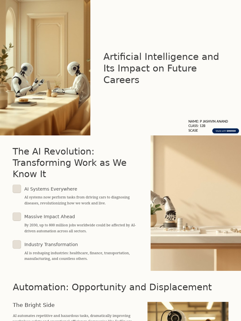AI's Impact on Future Careers and Ethics | PDF | Artificial ...