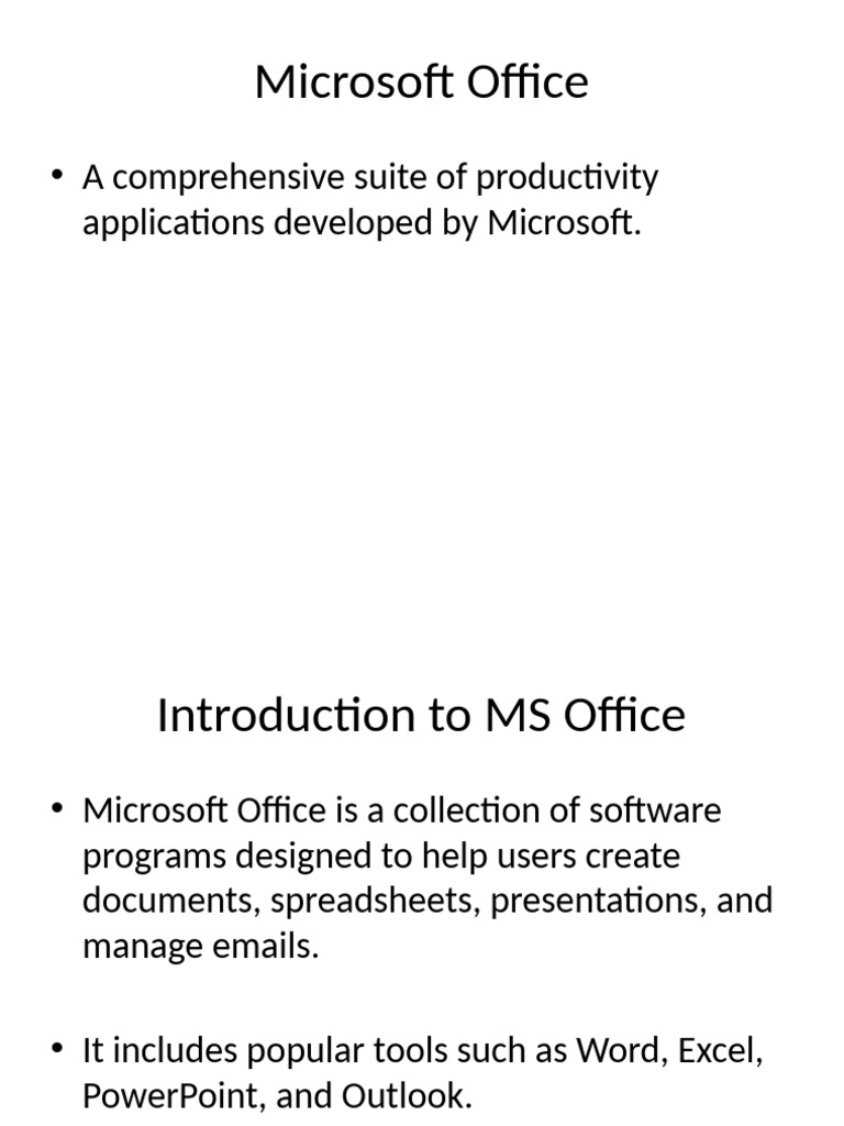 MS Office Presentation With Images | PDF