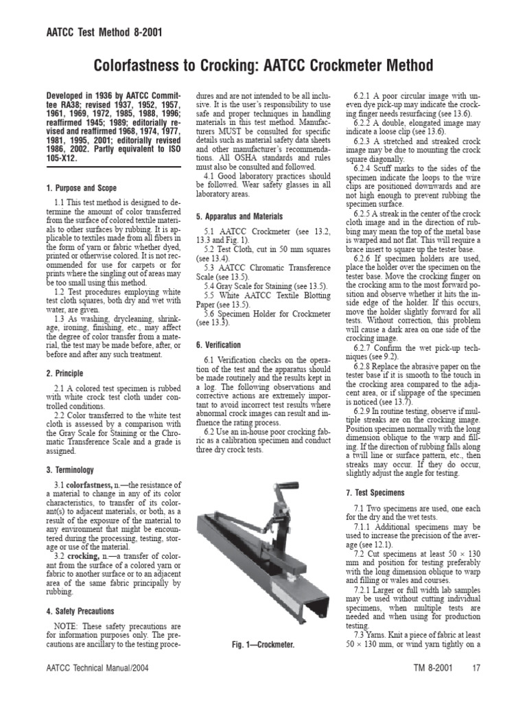 AATCC Crockmeter Colorfastness Test | PDF | Chess Theory | Chess