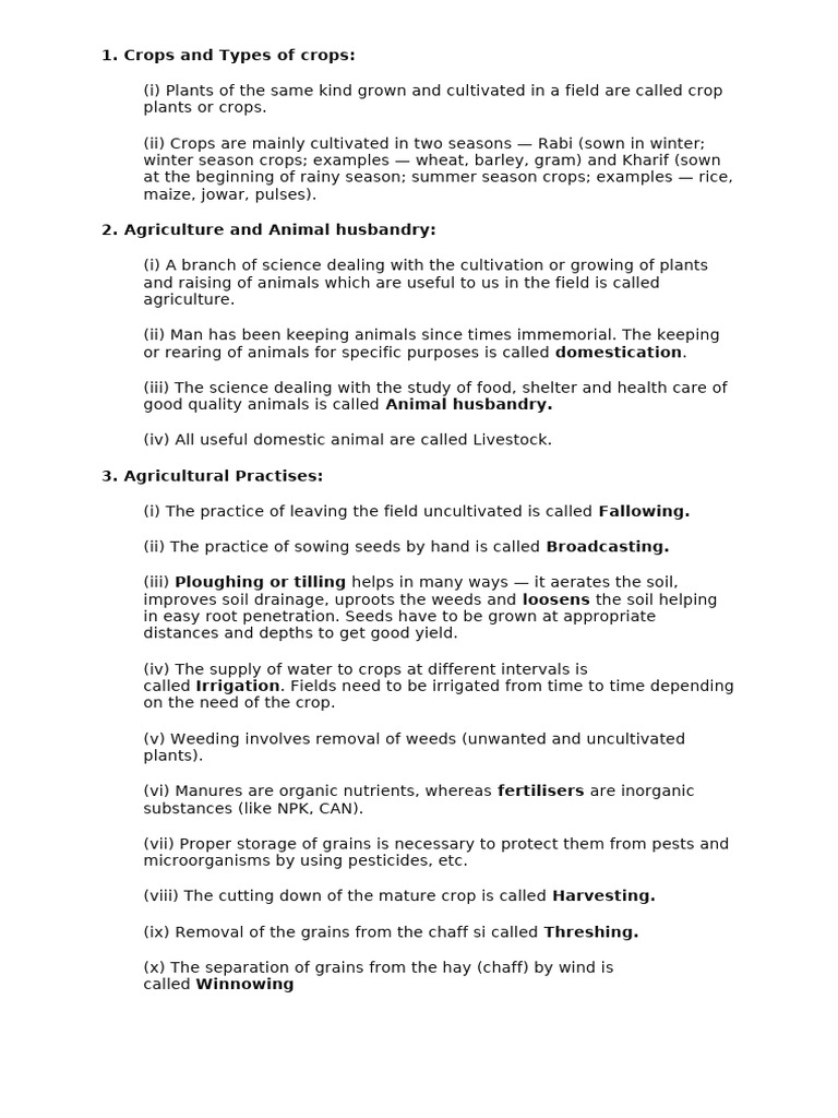Notes-Crop Production & Management | PDF