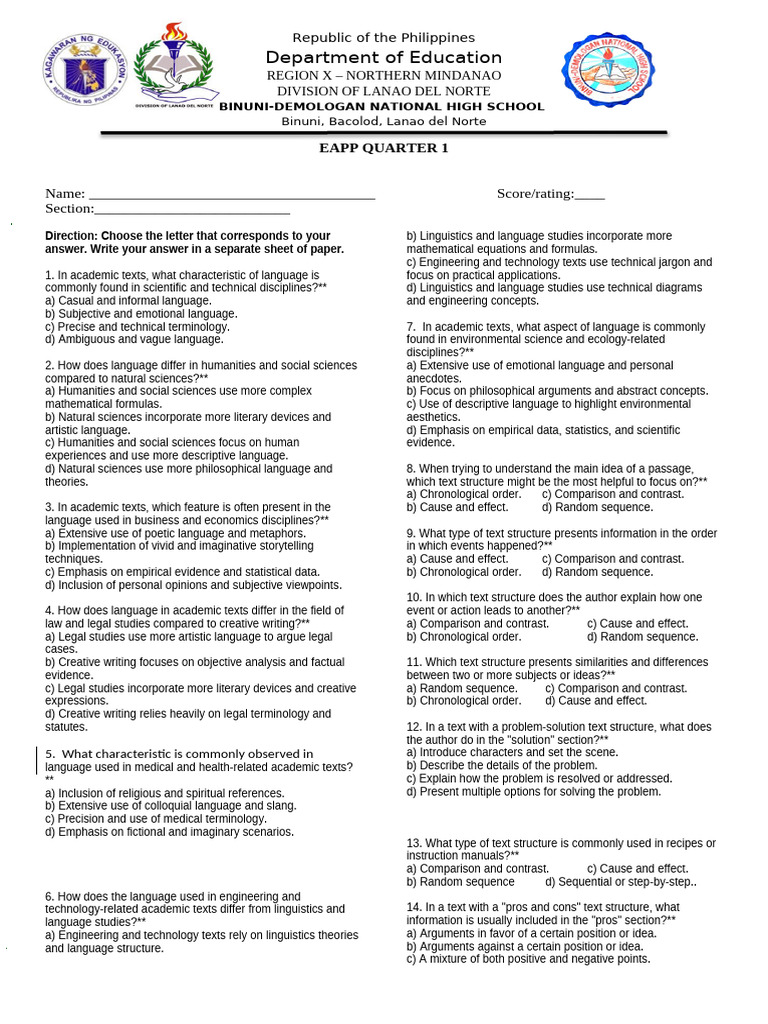 EAPP QUARTER 1 | PDF | Science | Social Sciences