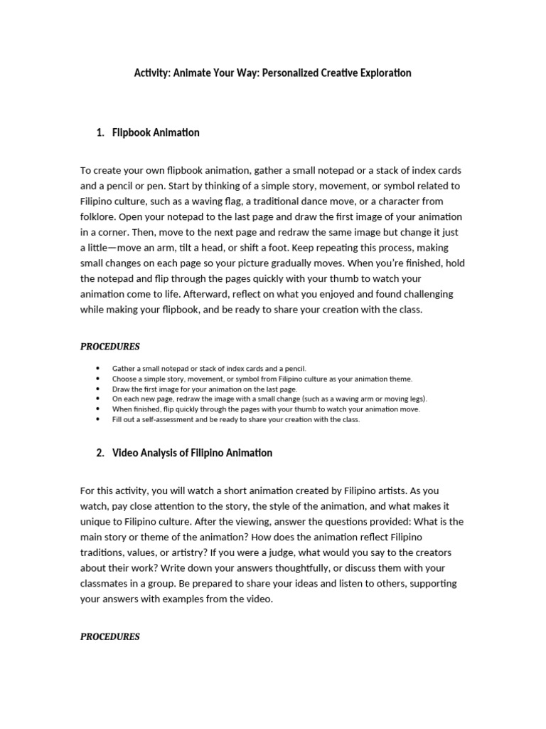 Differentiated Animation Rubric | PDF | Animation | Creativity