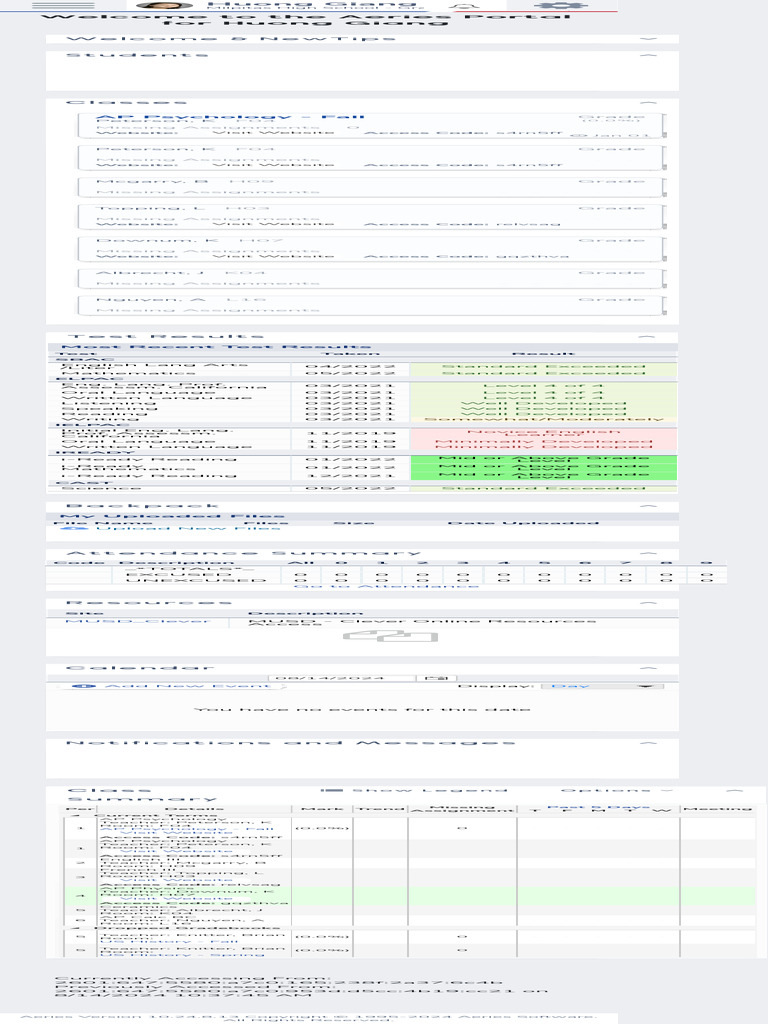 Aeries Student Dashboard | PDF