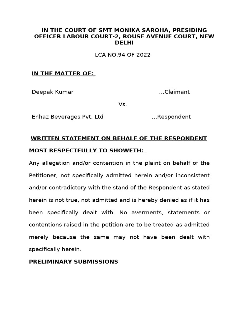 Labour Court Deepak | PDF | Lawsuit | Justice