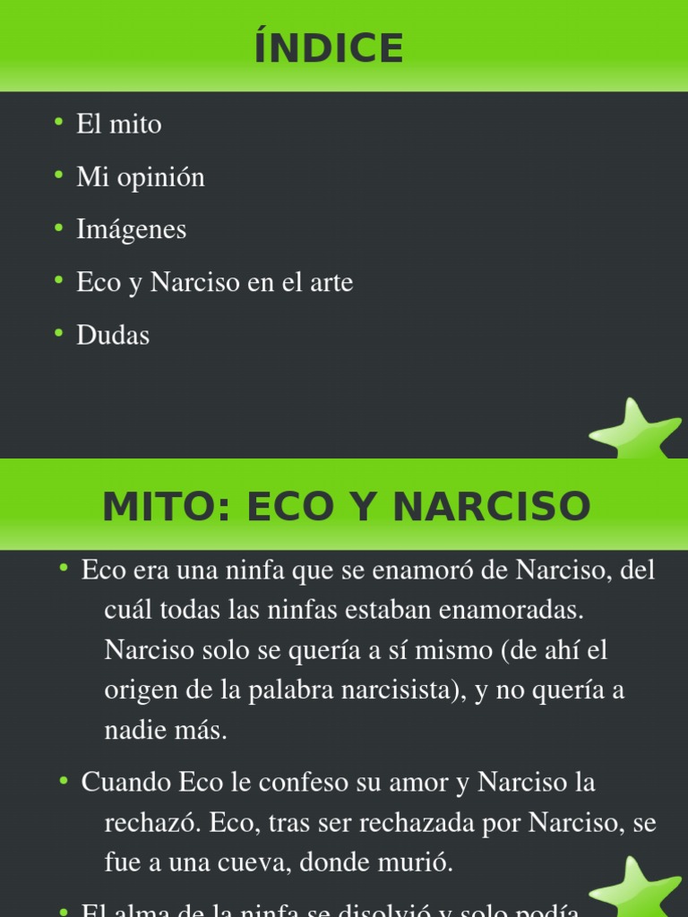 Diapositiva de Eco y Narciso | PDF