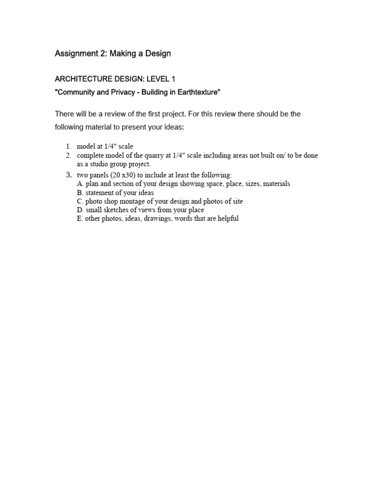 Architecture Design Project Review Guide | PDF