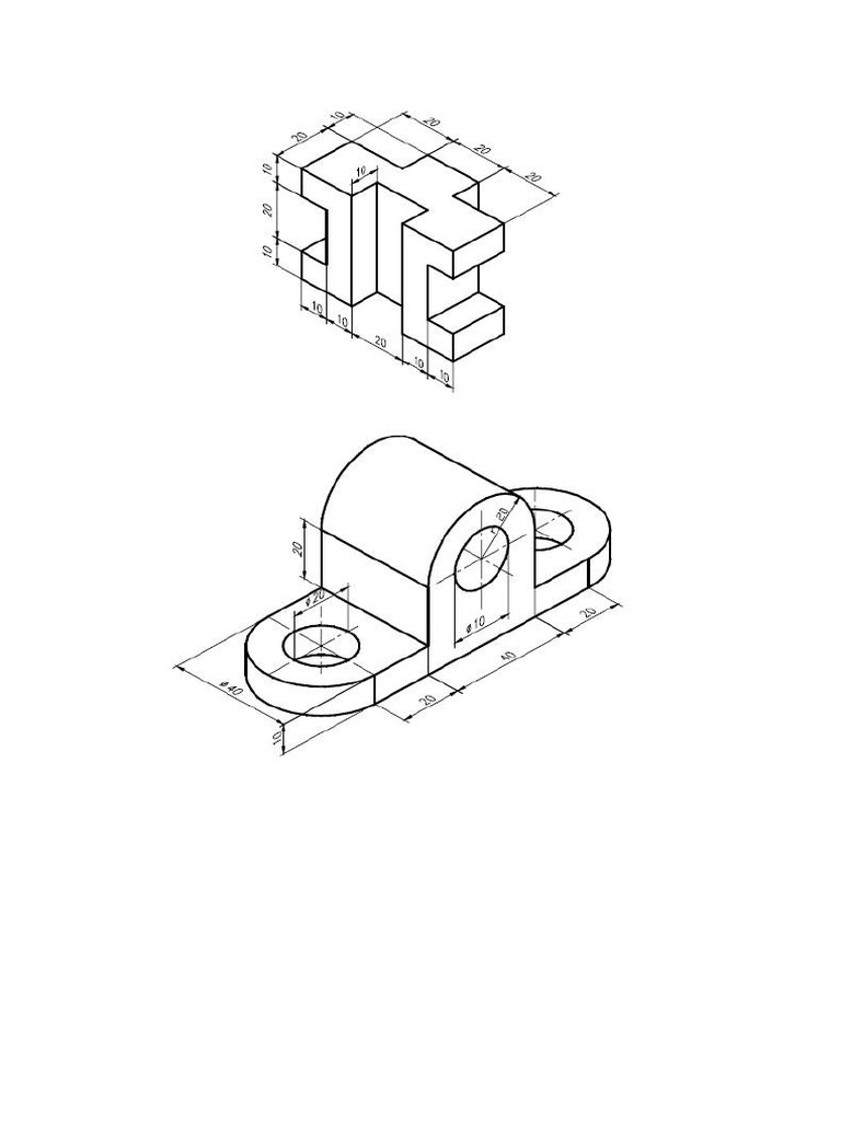 Dibujos en Isometrico y Vistas. 11vo. | PDF