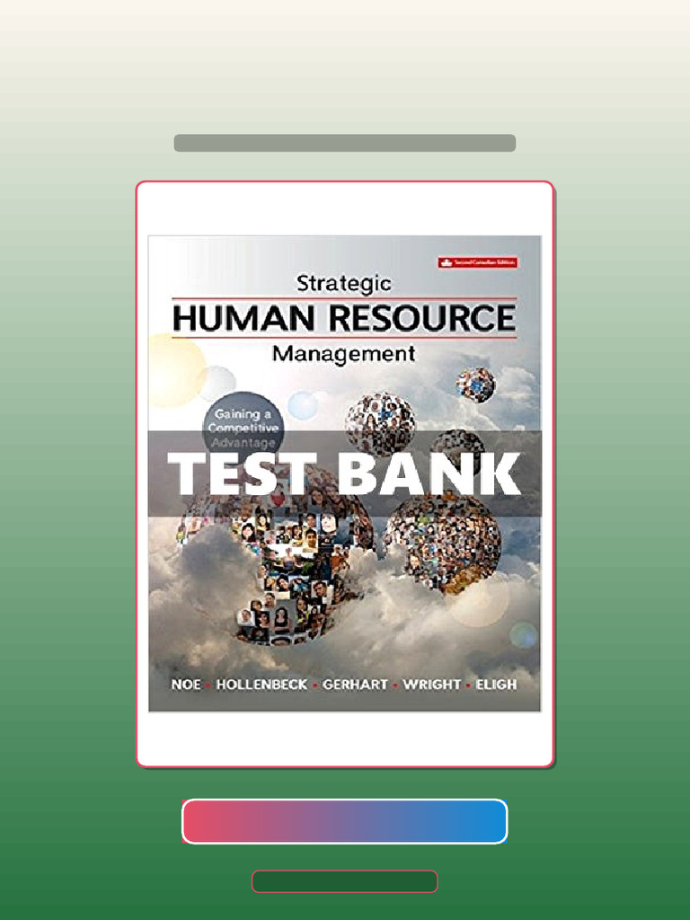 Answers for Strategic Human Resource Management 2nd Edition Noe eBook ...