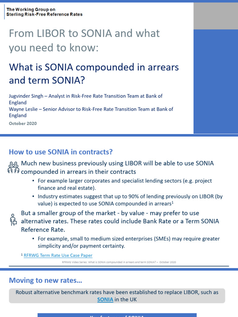 RFRWG What Is Compounded Sonia and Term Sonia Slides | PDF | Interest ...