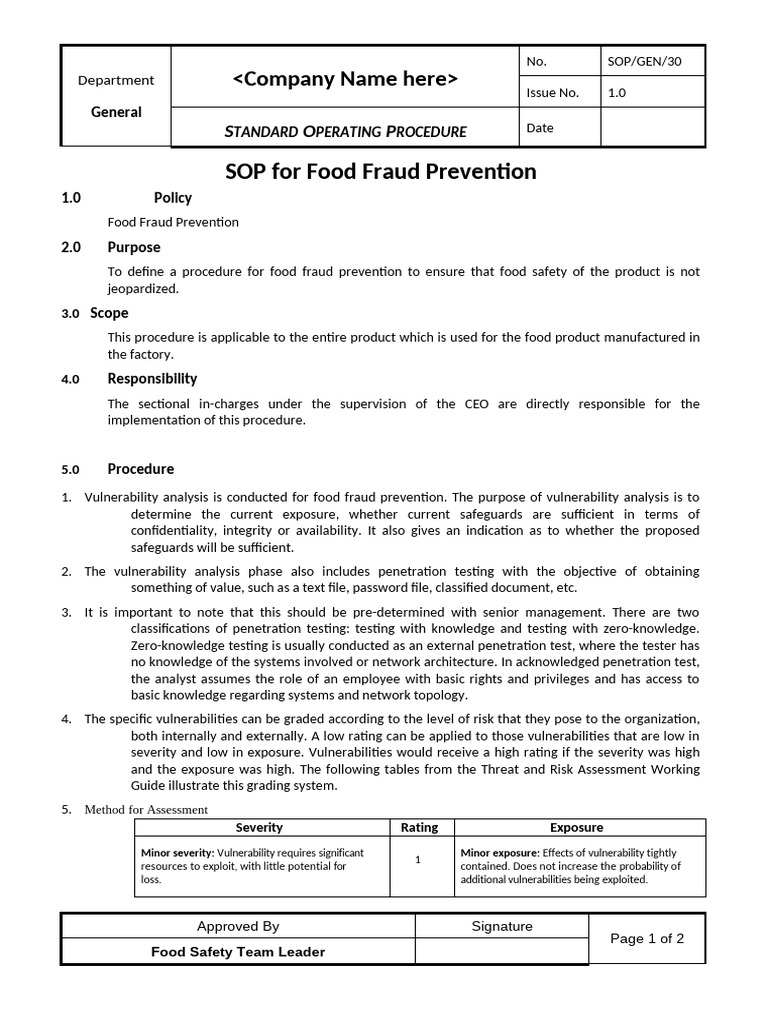 Food Fraud Prevention | PDF | Penetration Test | Information Security