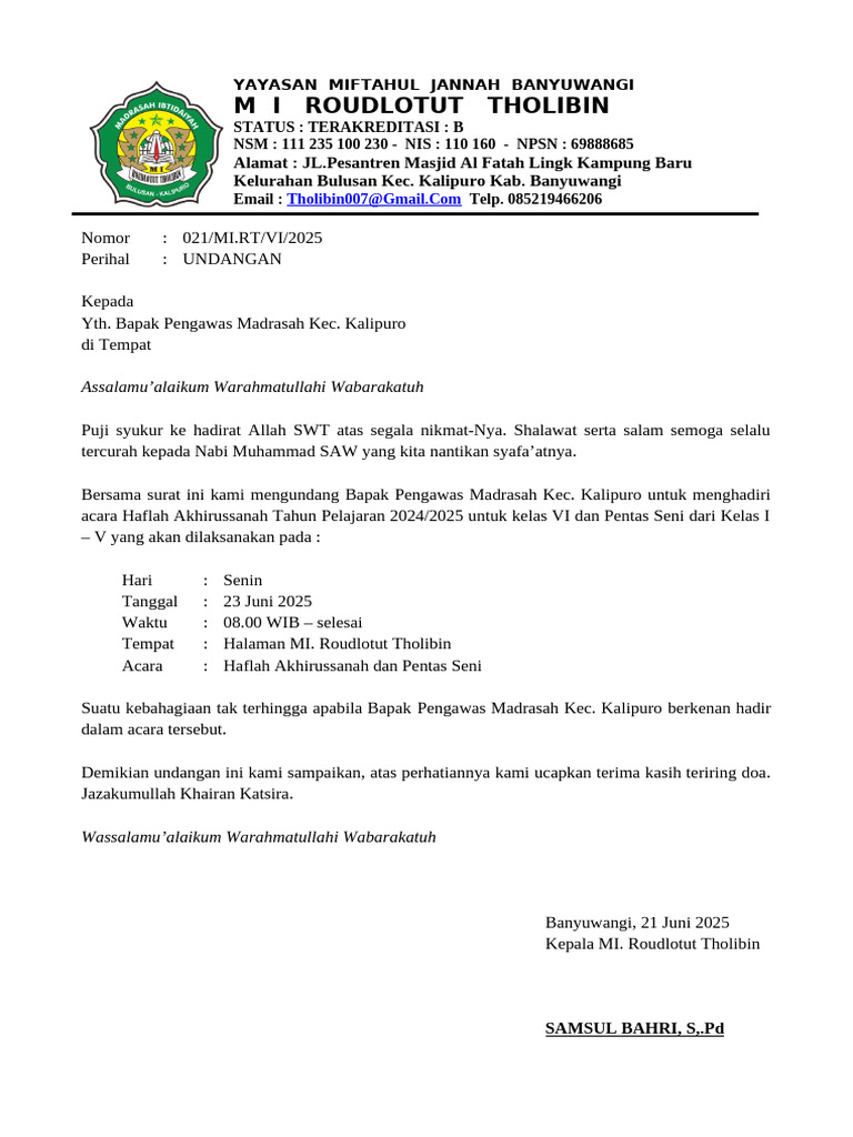 UNDANGAN IMTIHAN | PDF