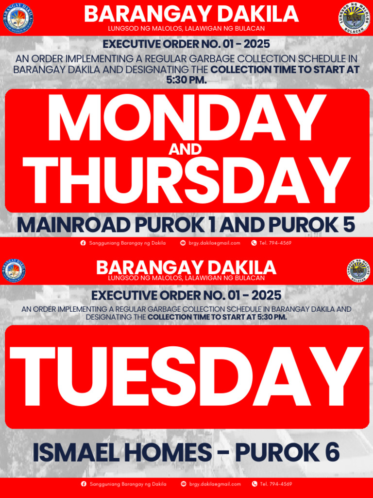 Garbage Collection Schedule 2x3ft | PDF