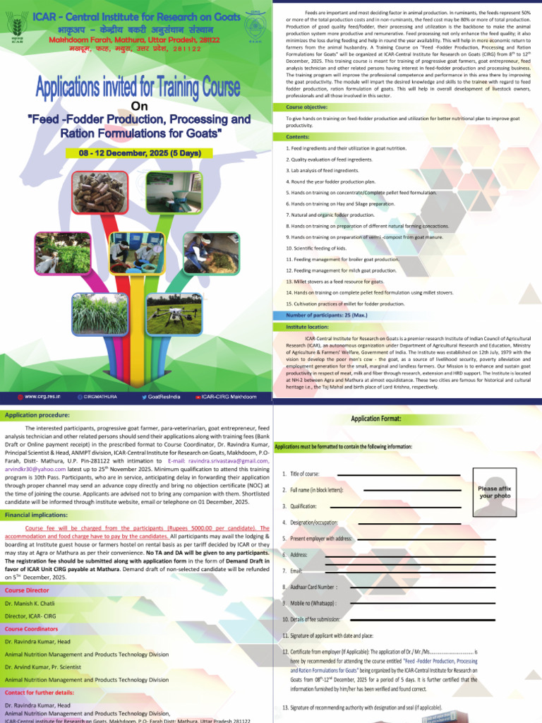 Goat Feed and Ration Training Course | PDF