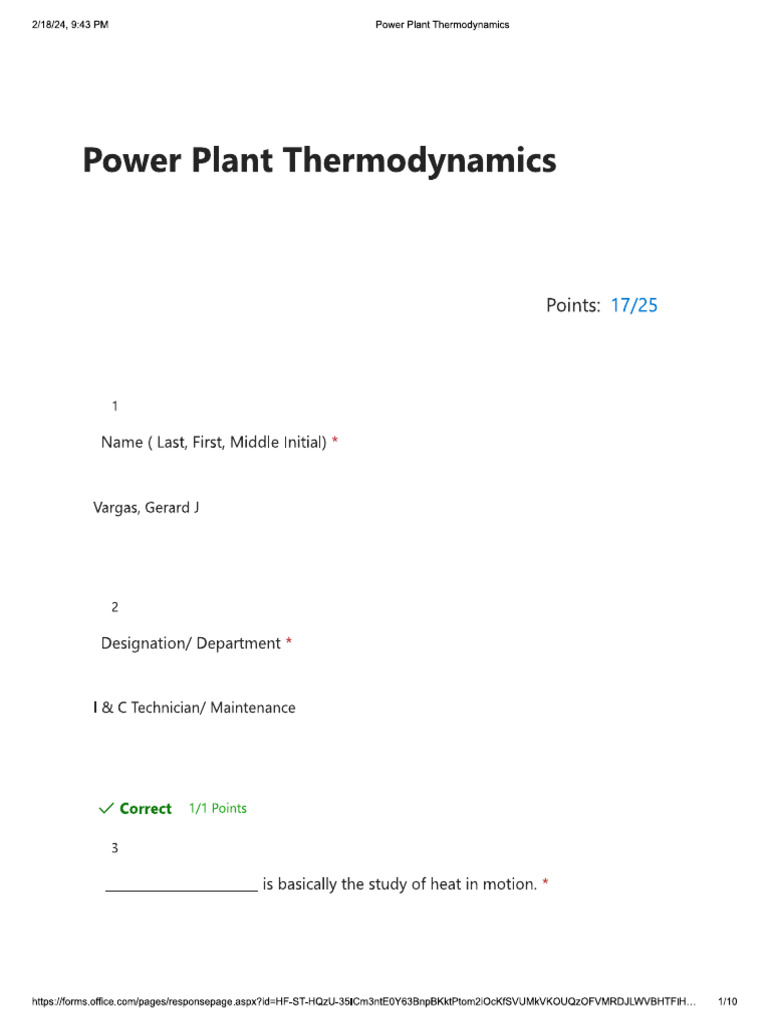 Power Plant Thermodynamics | PDF