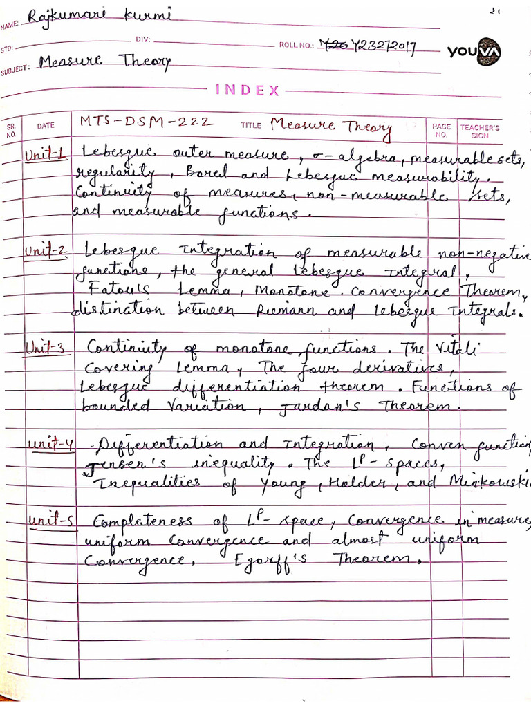 Measure Theory M.sc. 2nd Sem | PDF