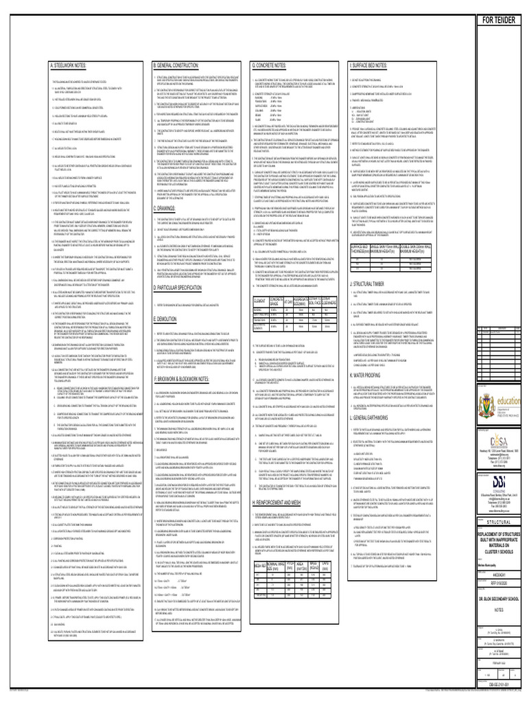 Dr. Blok - Structural Specifications | PDF | Concrete | Lumber