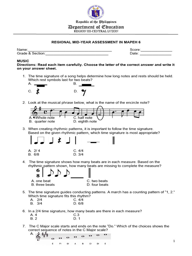 MAPEH 6 Mid-Year Assessment Guide | PDF | Paintings | Waste